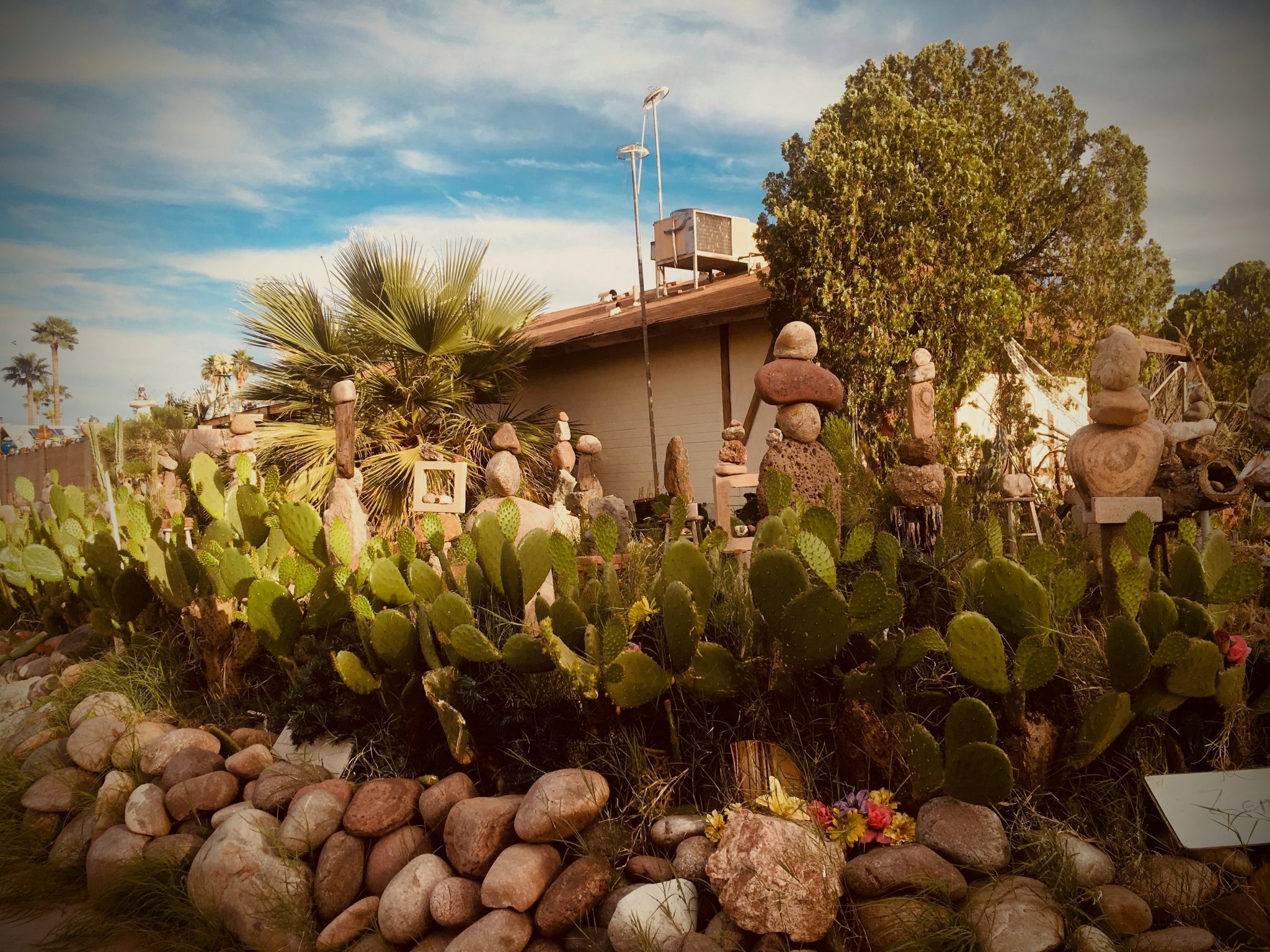 Closer view of rocks and other materials stacked in yard of Phoenix ...